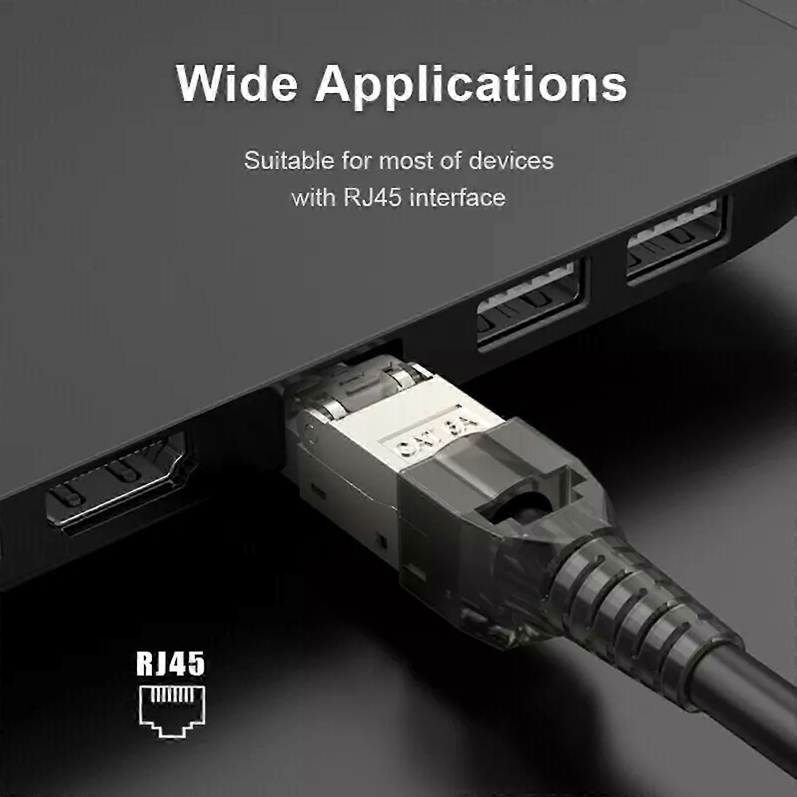 10PCS CAT8 /CAT7 /CAT6A RJ45 Connector Plug Tool Free Shielded RJ45 ...