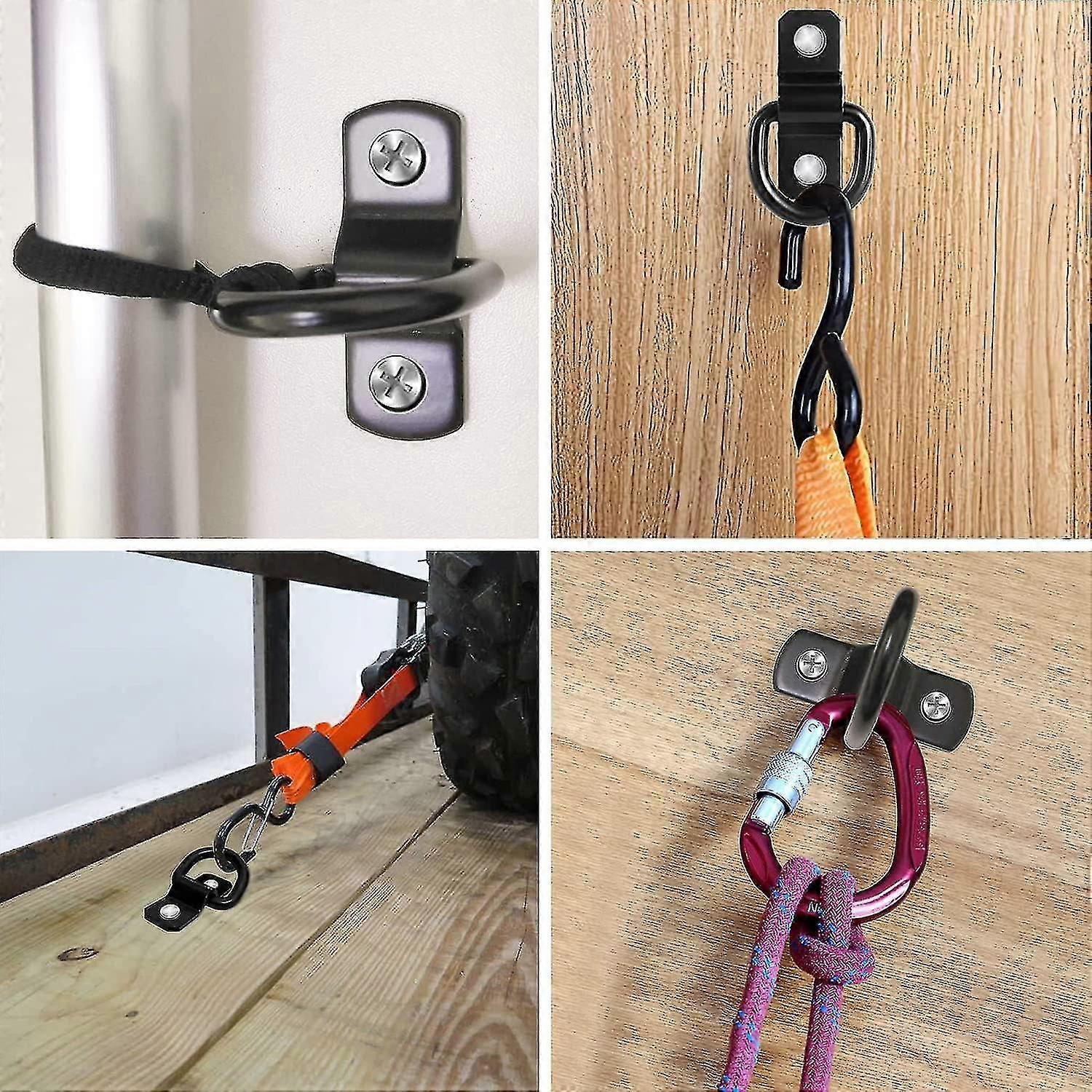 Set of 6 Tie Down Rings with Screws and Brackets - D Pull Lashing Hook ...