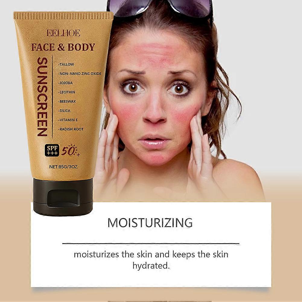 Grass-Fed Beef Tallow Sunscreen SPF50+ Sunblock Natural Mineral ...