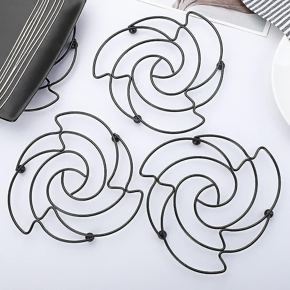 Iron Black Rose Stand Kitchen Countertop Pot Holder Dining Table ...