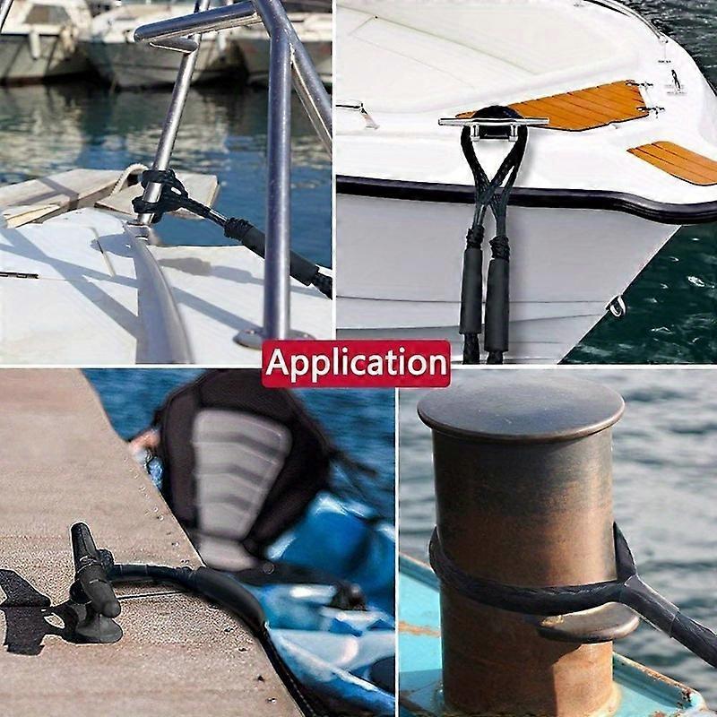 2pcs Bungee Dock Line Boat Ropes Mooring Rope With Stainless Steel Clip ...