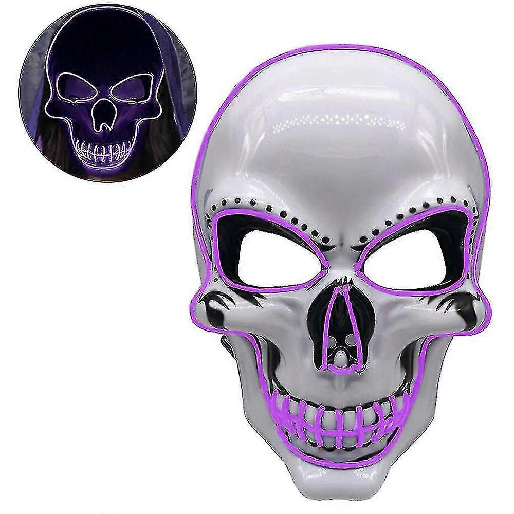Led Glowing Mask Fluorescent Mask Halloween Party Scary Mask Funny Mask ...
