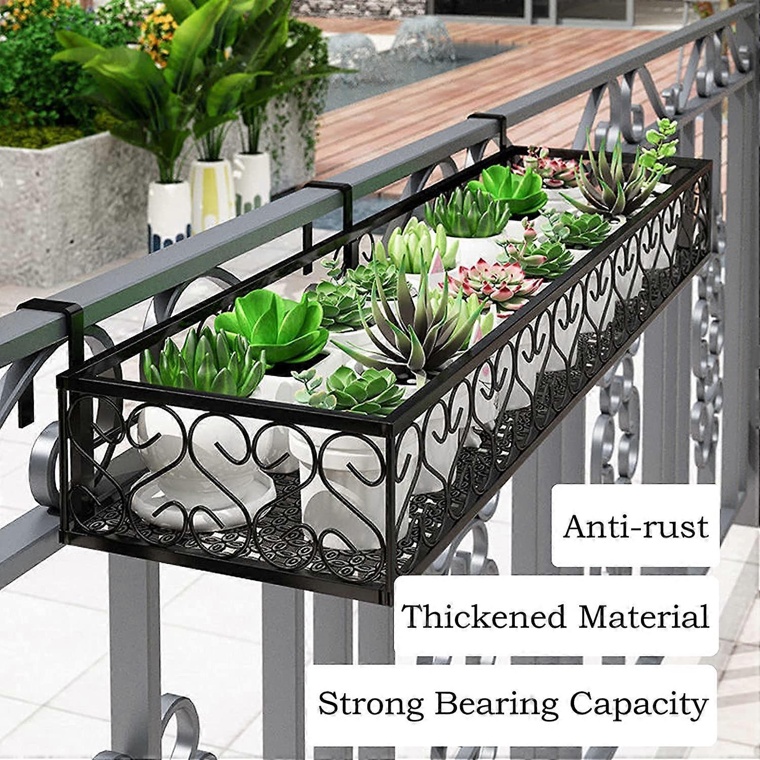 Nirvana Balcony Hanging Planter Rack,Iron Balcony Plant Shelf,Balcony ...