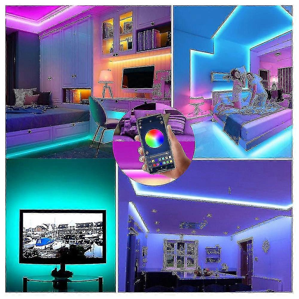 Bluetooth Led Strips 15 Meters - Rgb Lighting With Remote Control Smd ...