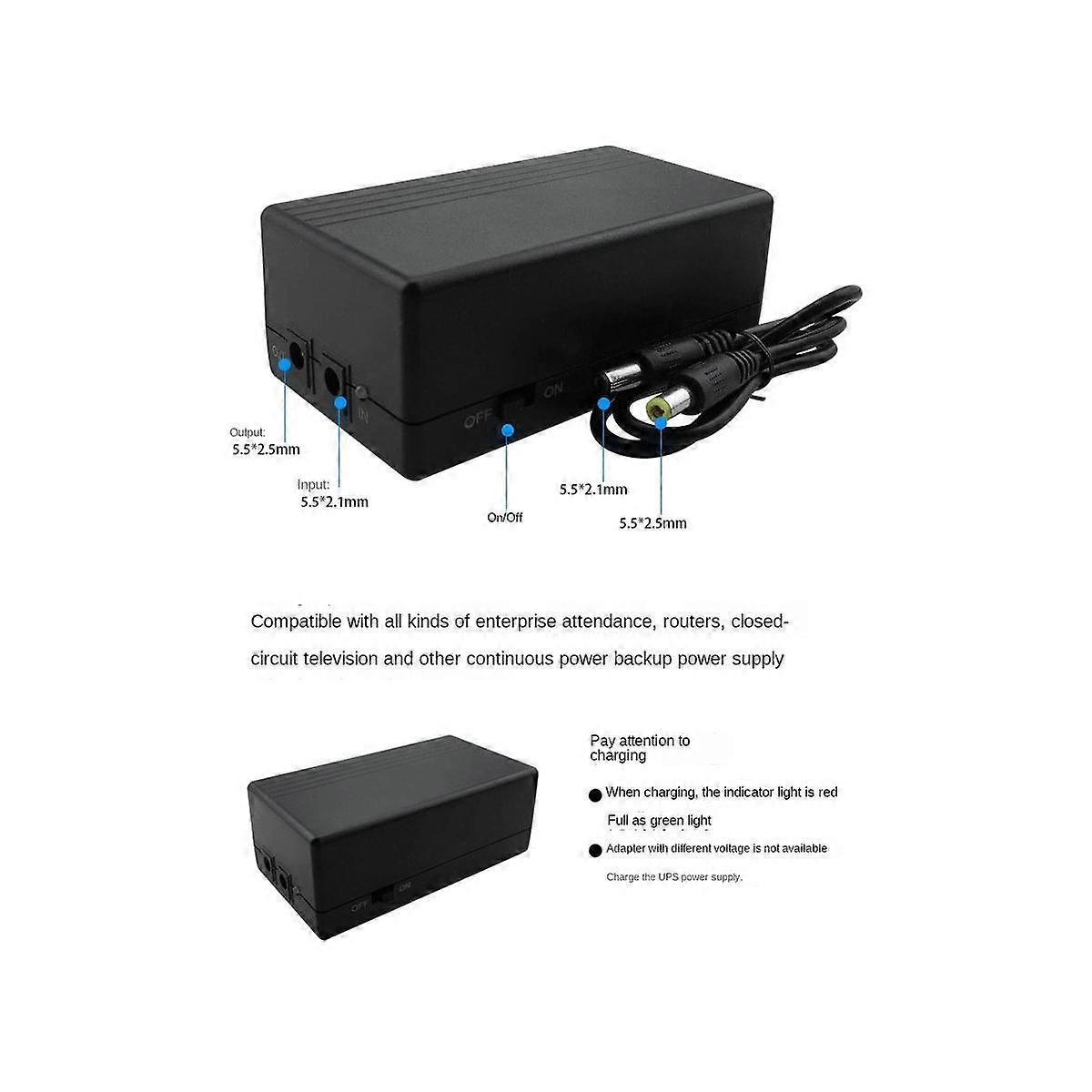 12V 2A Uninterruptible Power Supply Mini UPS 12000MAh Battery Backup ...