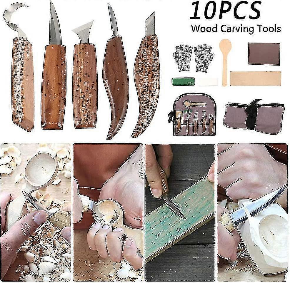 10pcs Carbon Steel Wood Carving Tools Wood Carving Tool Set With Hook ...