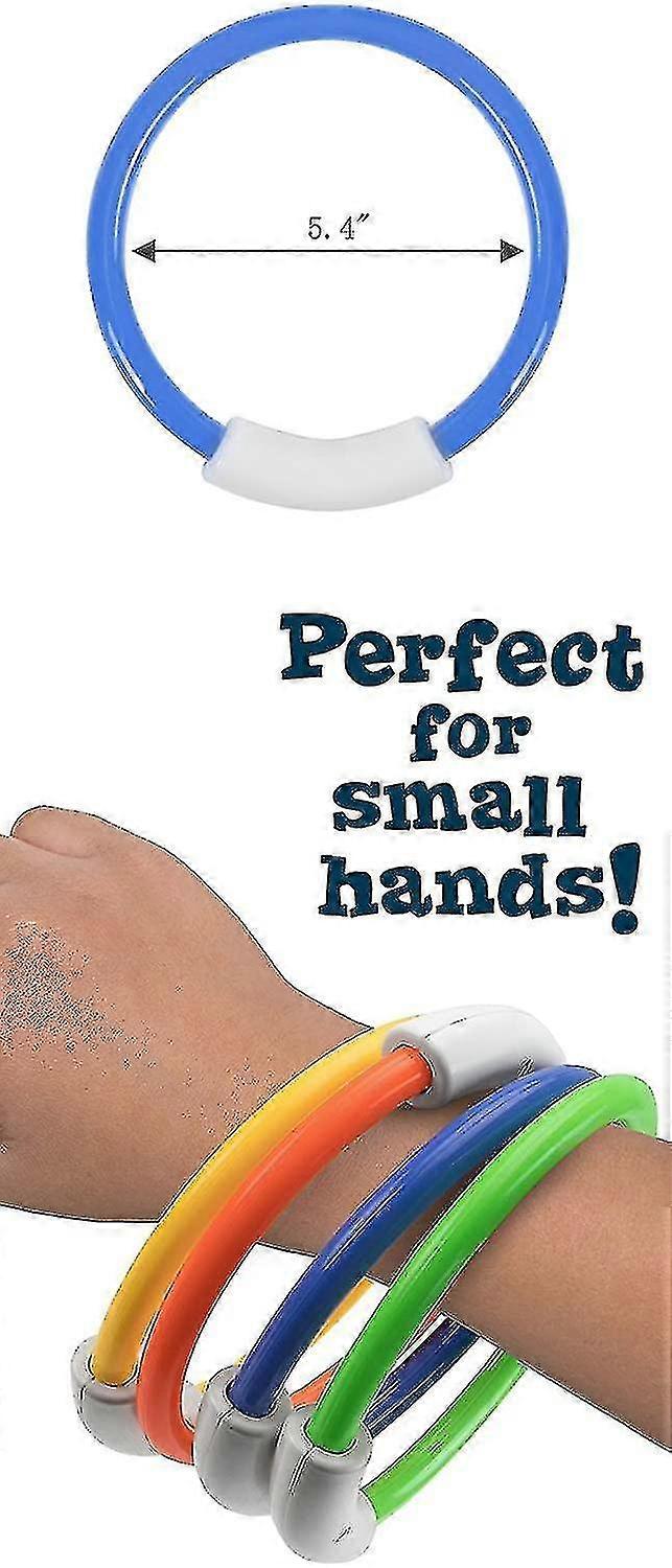 4 Pcs Dive Rings Swimming Pool Toy Rings, Plastic Diving Ring Colorful ...