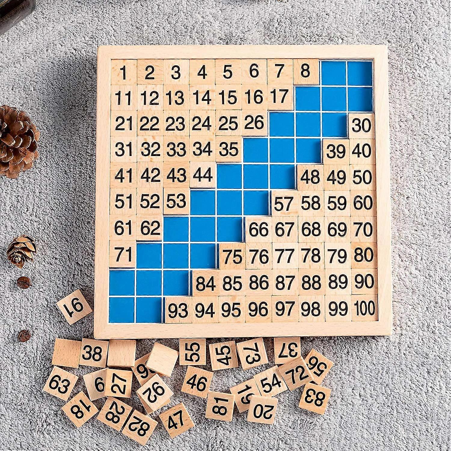 Wooden Math Hundred Board, Counting To 100 For Kindergarten, 1-100 ...