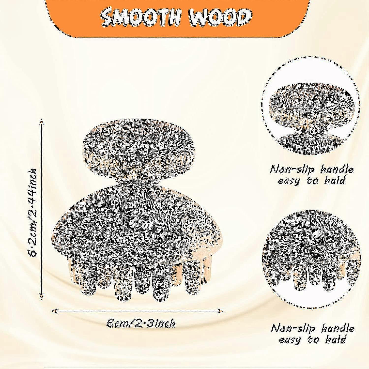 2 Pack Wood Mini Therapy Mushroom Tool Mushroom Full Body Wood Massager ...