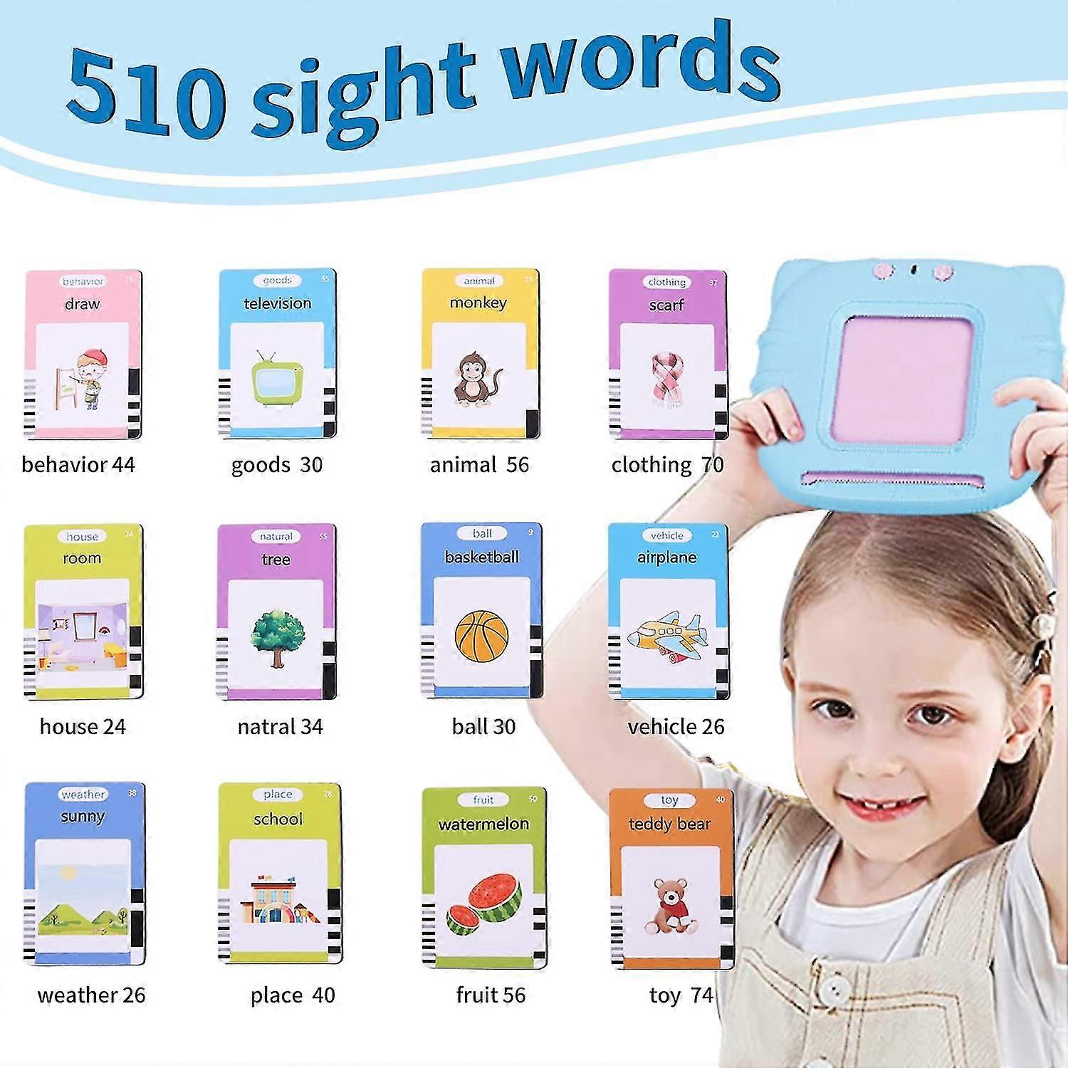 510 Sight Words Talking Flash Cards For Toddler, Speech Therapy Toys ...