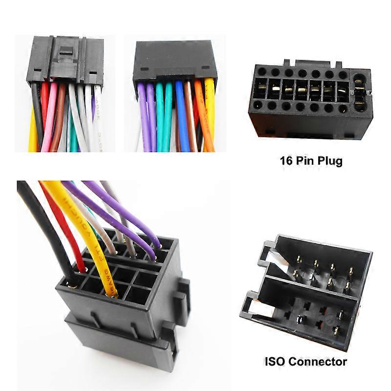 16 Pin to ISO Cable Adapter 16P Plug ISO Connector Wiring Harness ...