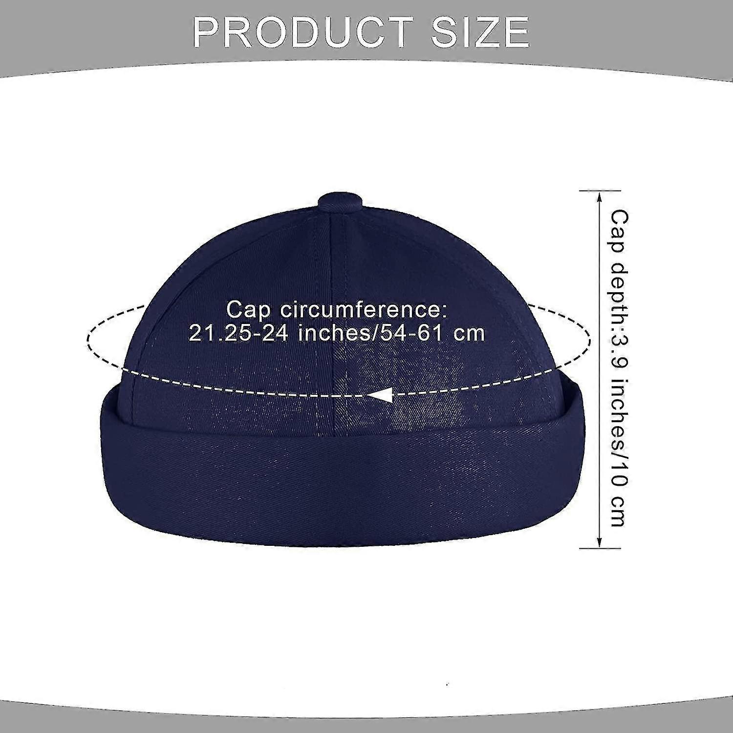 4 Pieces Brimless Hat Docker Cap Retro Cotton No Brim Hat Adjustable ...