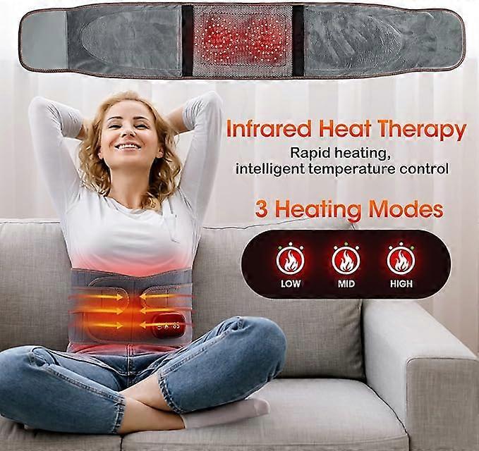 Cordless Heated Back Belt Abdomen Warmer Lumbar Support with 3 Fast ...