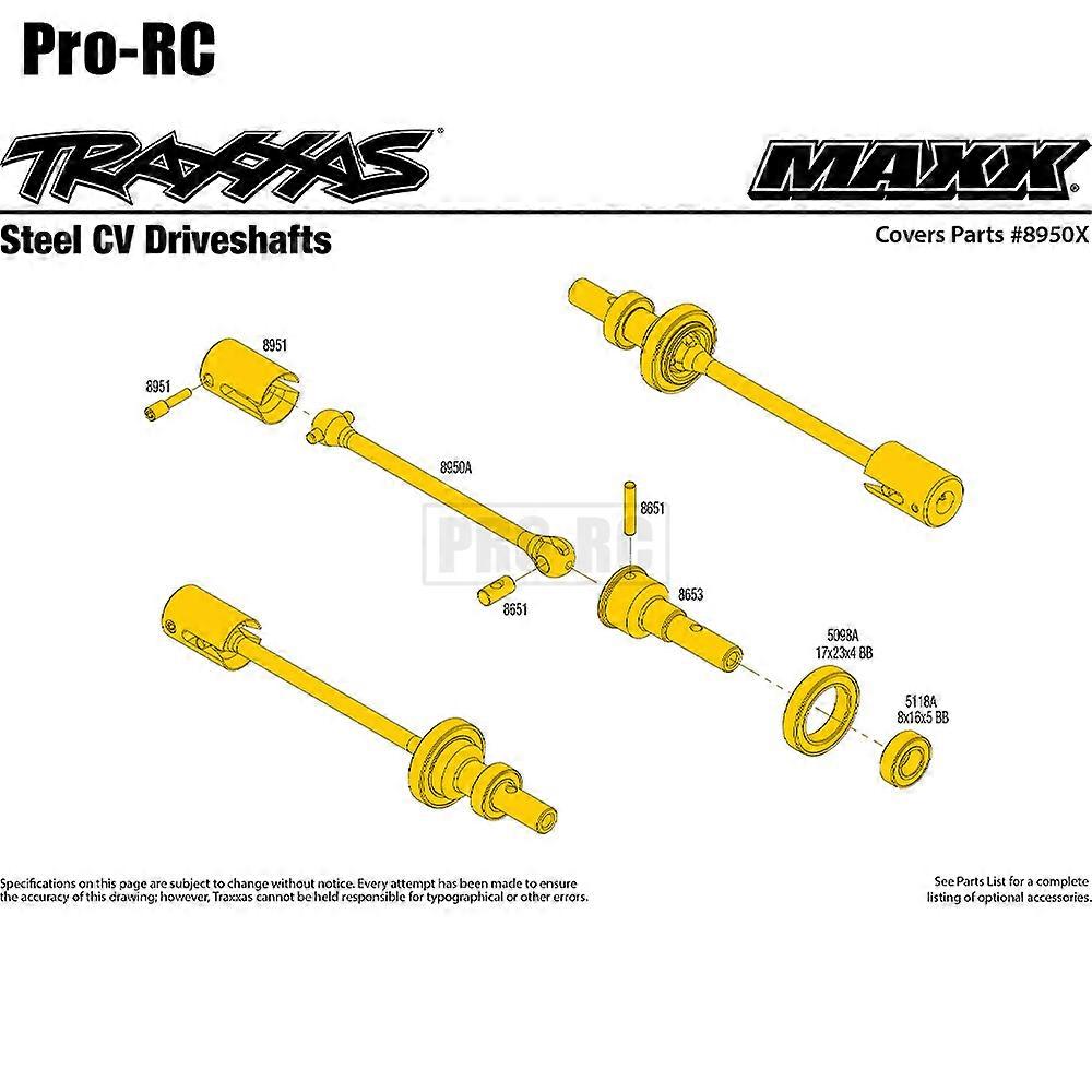 4Pcs Steel 8950X 8996X Extended Drive Shaft CVD & Sleeves with Splined ...