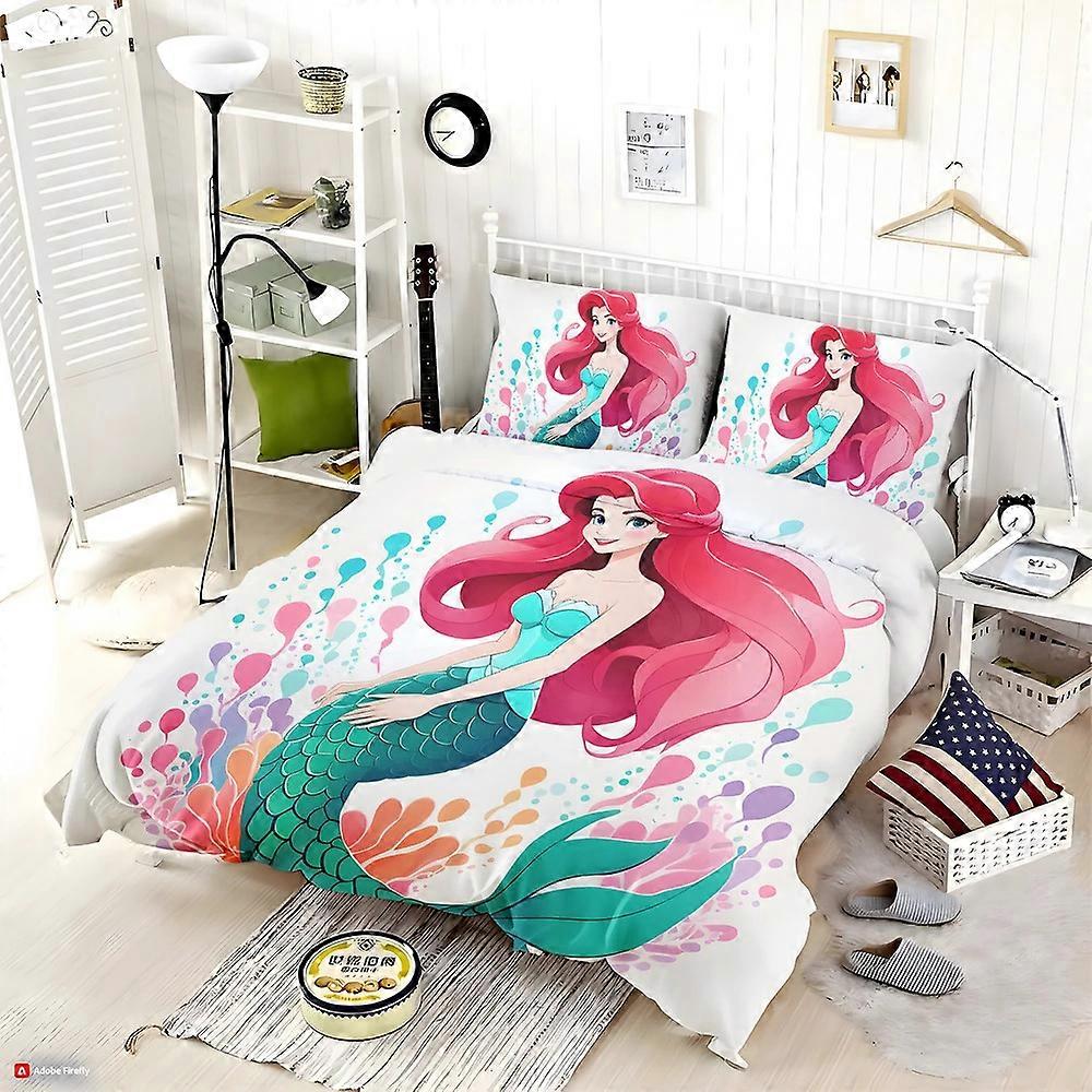 v1050 Bed Sheets Ariel princess Duvet Cover Set Pillowcase Bed Linen ...