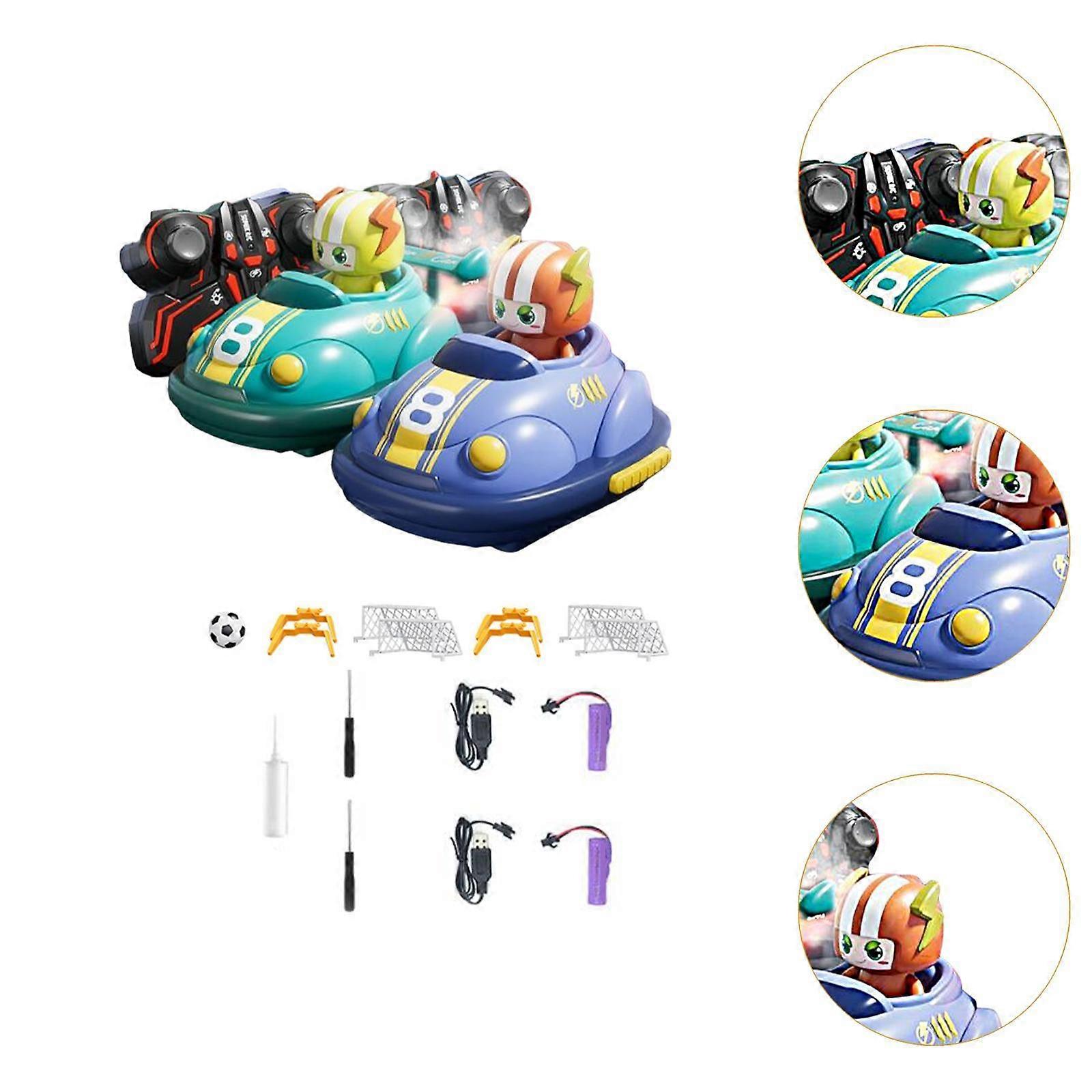 2x RC Bumper Car Toy with Light Cartoon Vehicle Toy Game RC Race Car ...