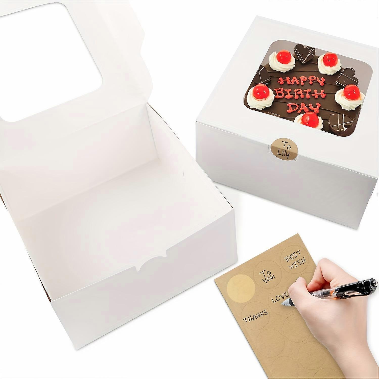 New models 30-Piece Premium White Cardboard Cake Box Set - 15 Windowed ...