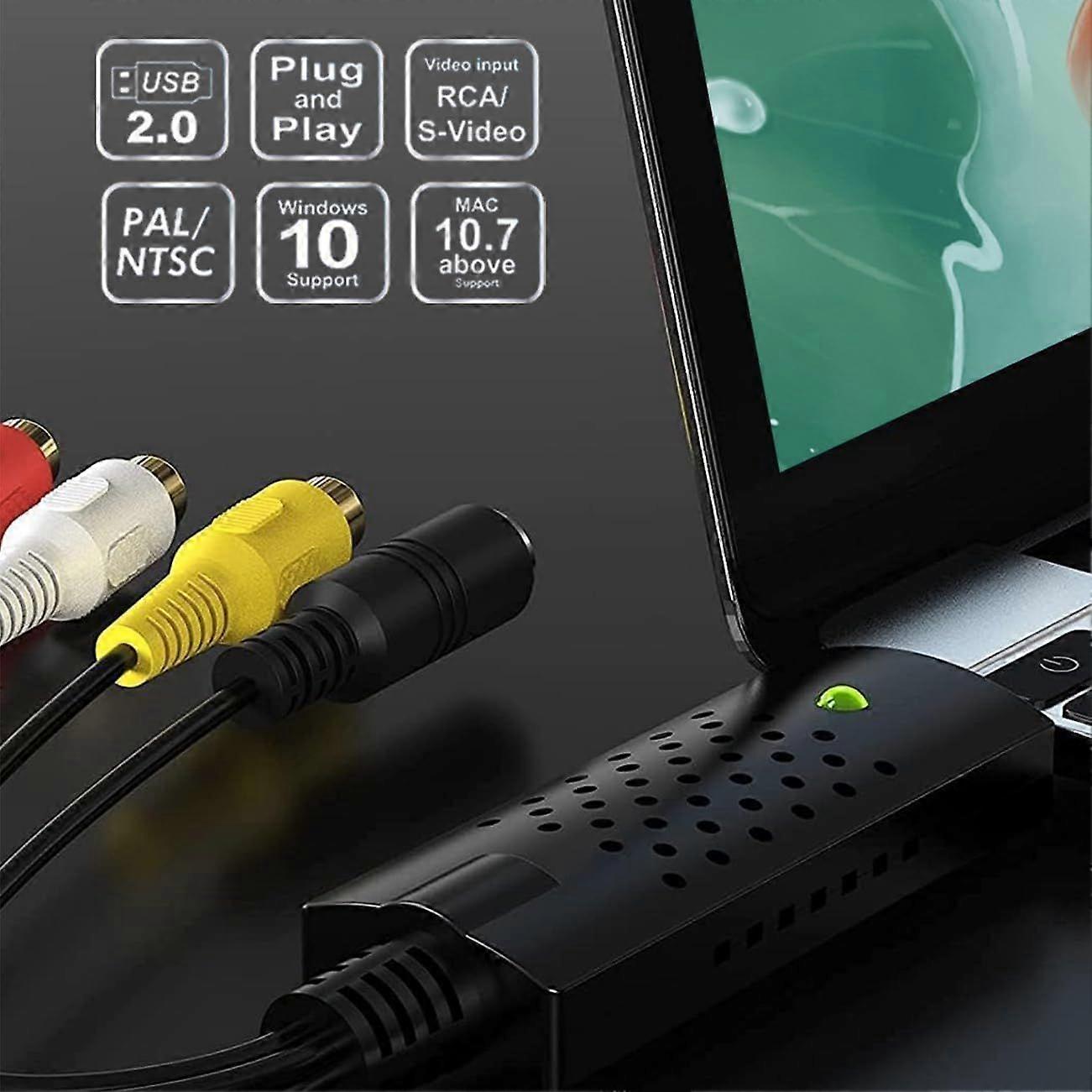 VHS to Digital Converter,Video Capture Card USB 2.0 Audio Video Capture ...