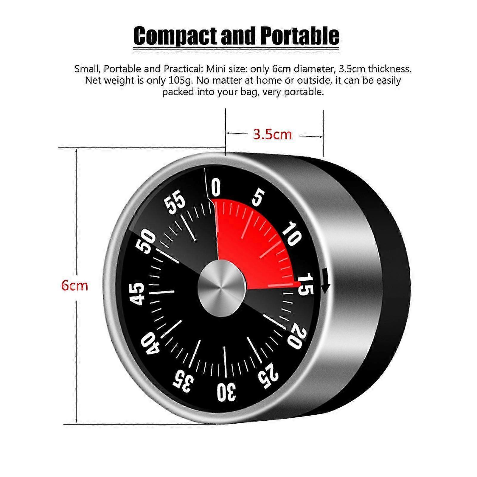 Magnetic Mechanical Kitchen Timer - 60 Minute Visual Countdown Timer ...