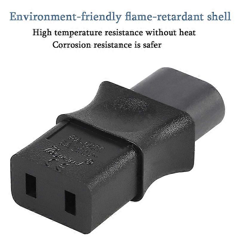 2-Pin Iec 320 C8 Male To Iec 320 C9 Female Ac Adapter 6A/250V Eu ...