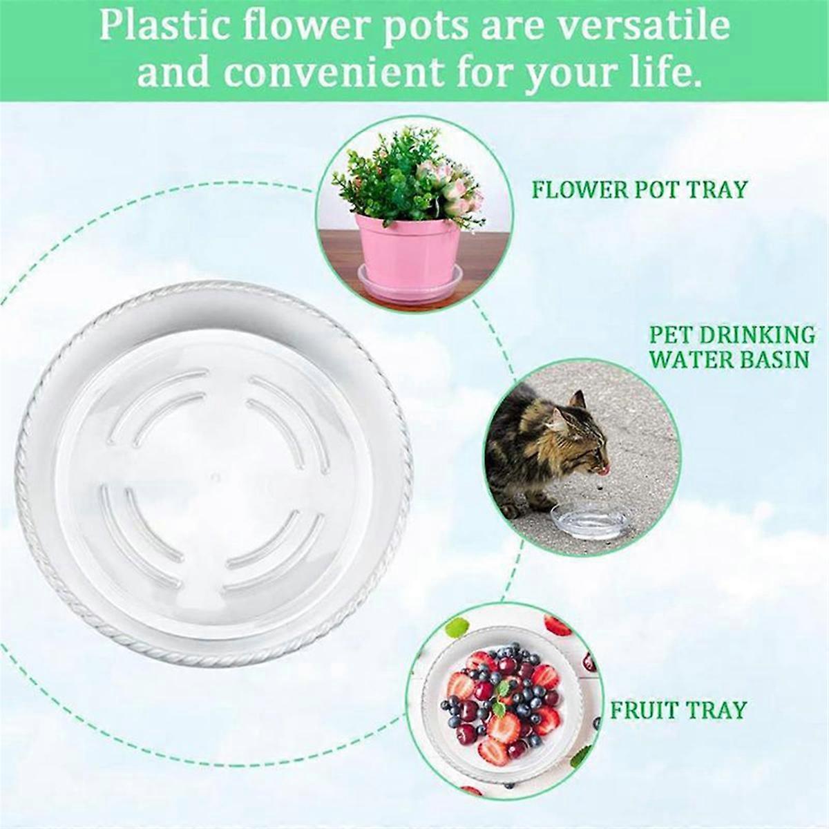 Garden Plant Bottom Tray Round Flower Pot Base Plastic Waterproof Non ...