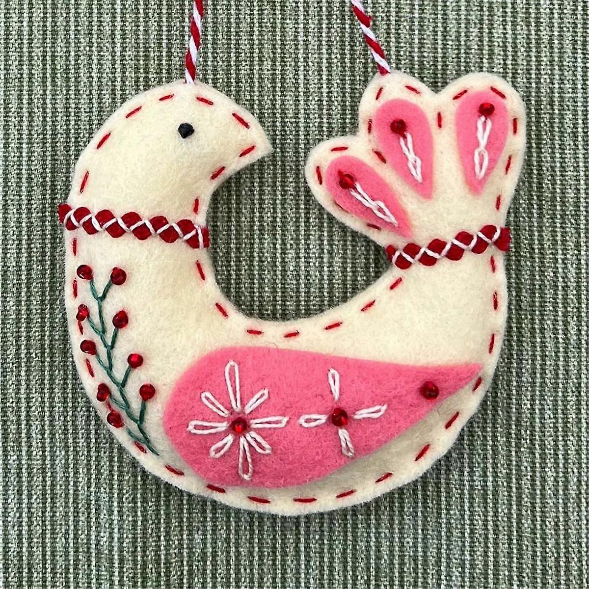 Felt Crafts Embroidery Felt Horse Bird Heart Embroidery Set ...
