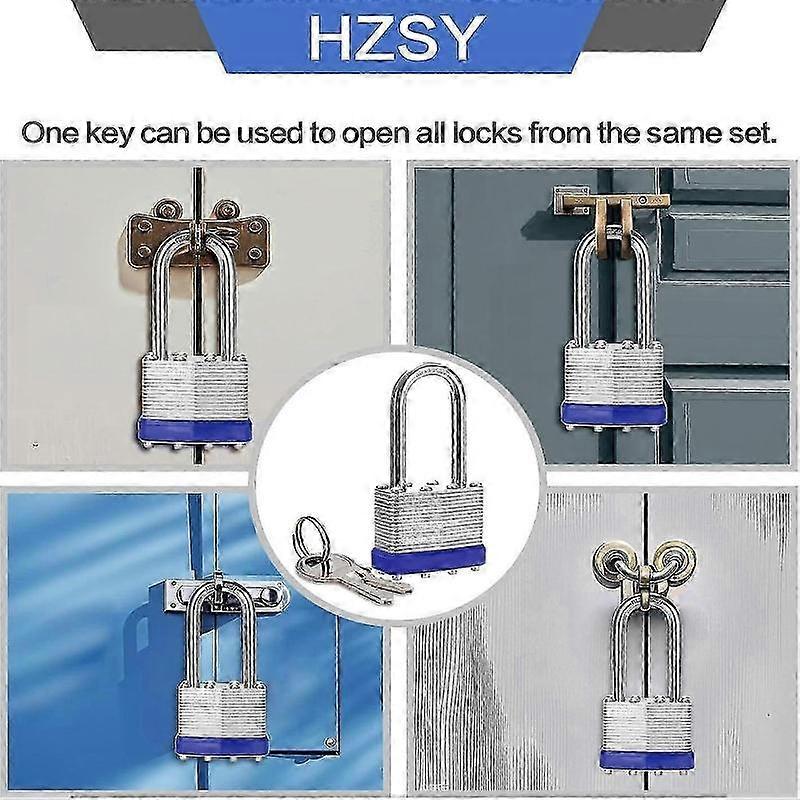 12 Pack Keyed Alike Padlocks 40mm Laminated Steel Long Shackle | Fruugo UK