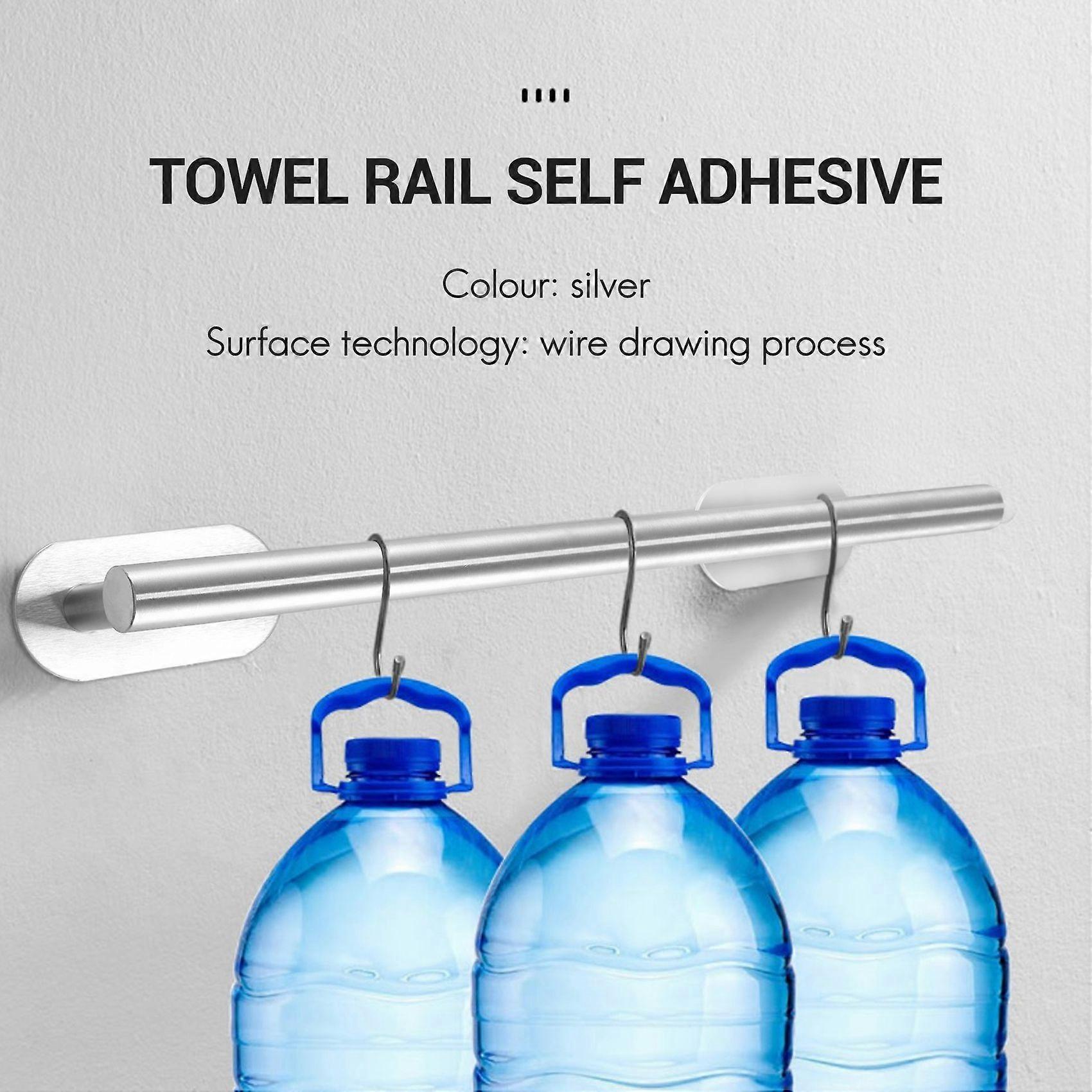 Stainless Steel Towel Rail Self Adhesive Towel Rack for Bathroom ...