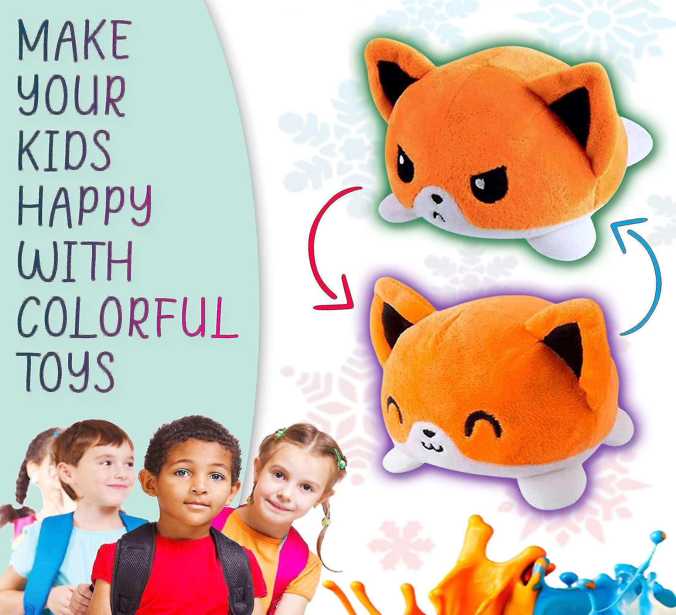 Soft Toys Plushies Cute Reversible Cat Animal Plush Reversible Stuffed ...