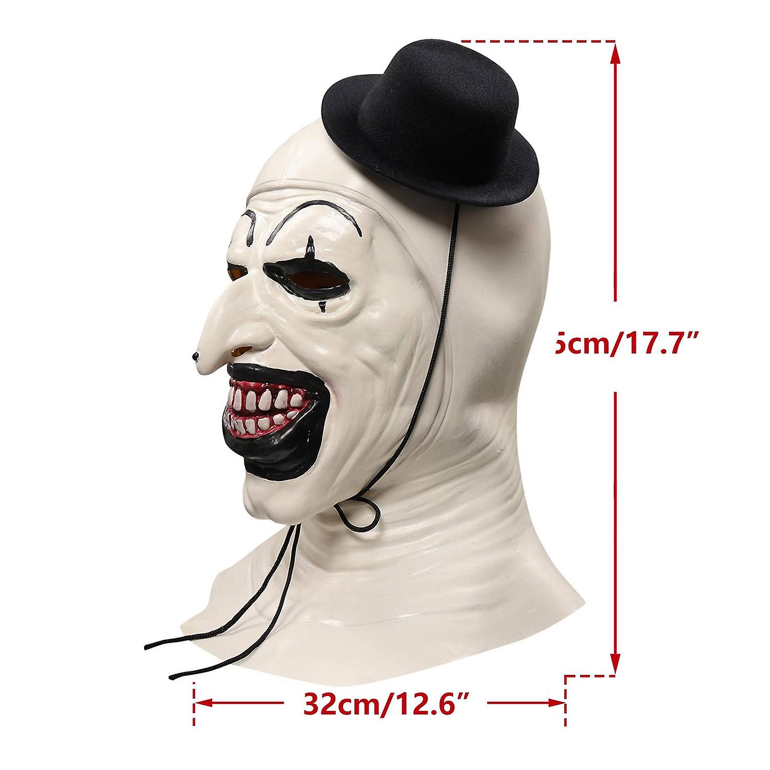 Terrifier Art the Clown Mask Full Head Latex Cosplay Prop for Halloween ...
