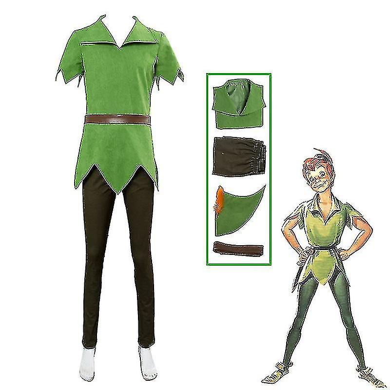 Peter Pan Cosplay Anime Costume Green Elf Uniform Dresses Boys Girls ...