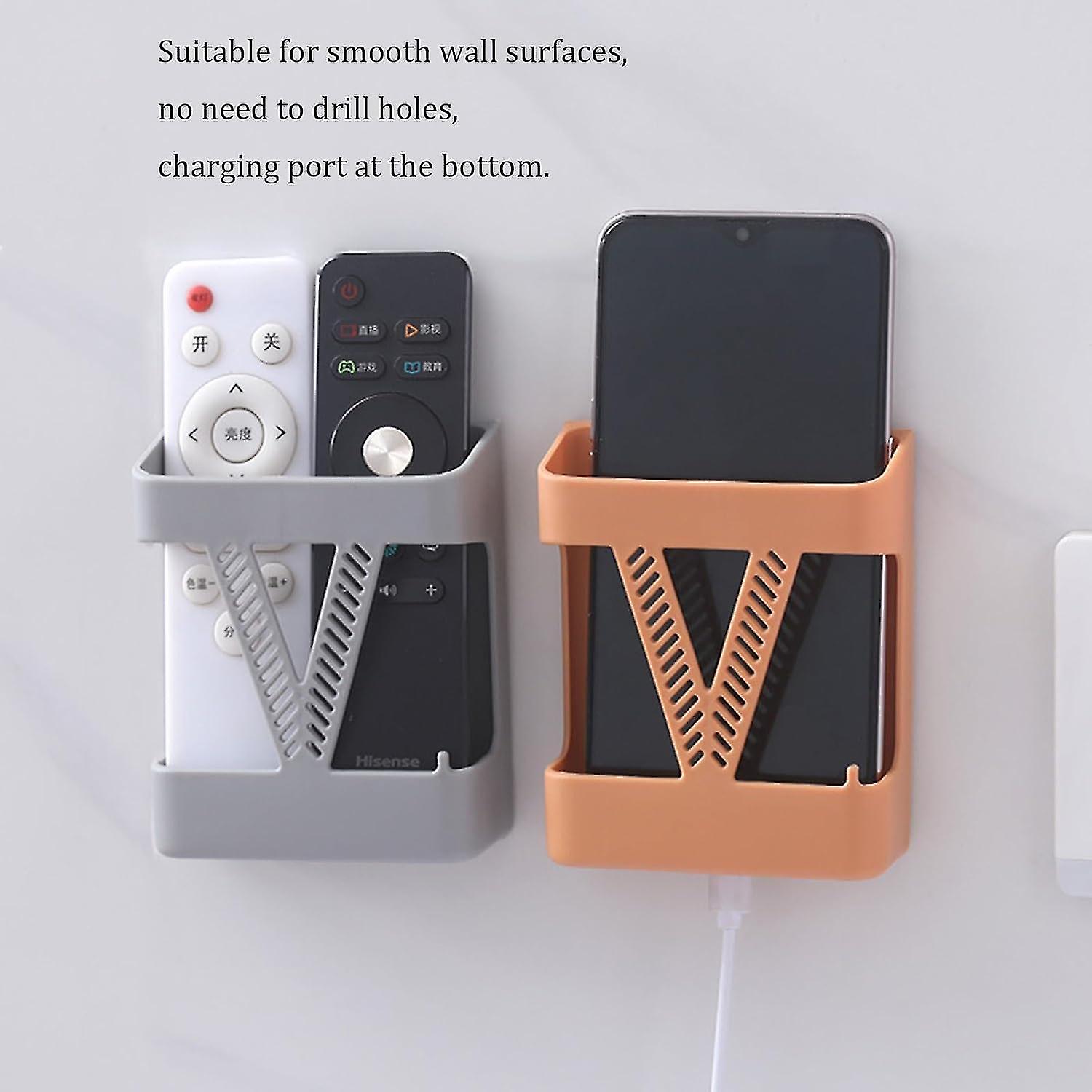 2 Pcs Wall Mount Phone Holder Self-adhesive Wall,wall Mount Remote ...