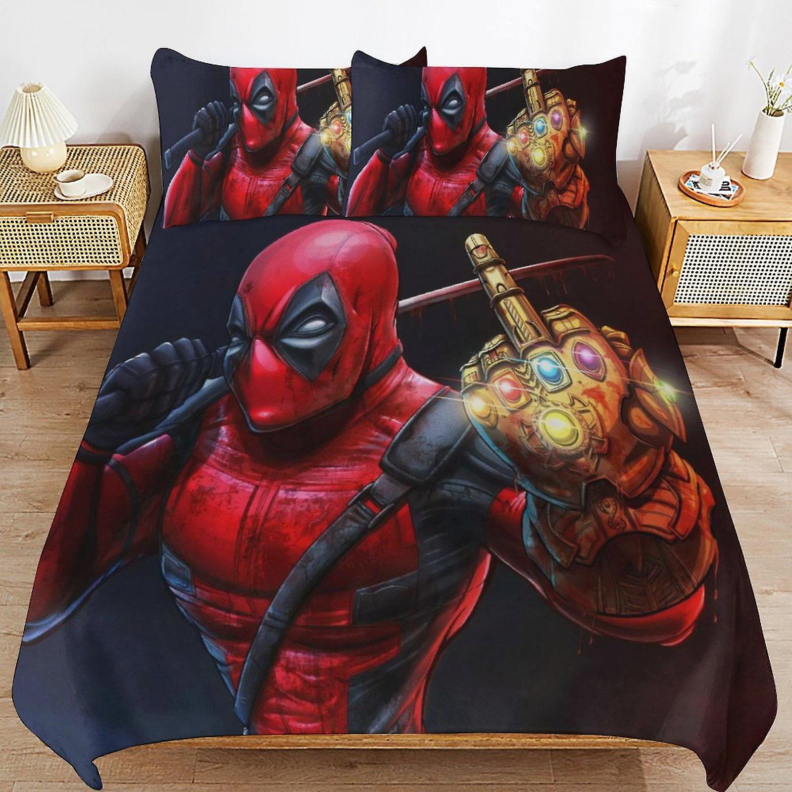 Deadpool Bedding Sets Cute Bed Cover Anime Cartoon 3D Printed ...