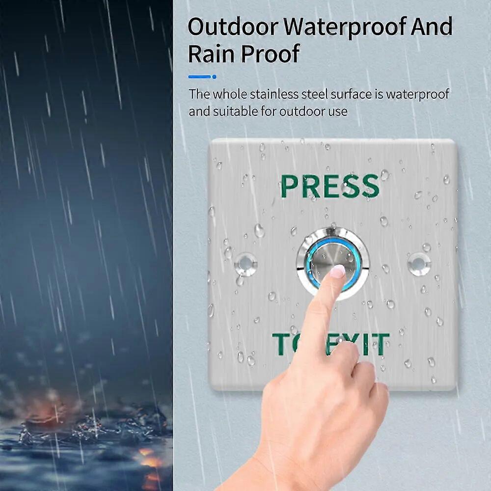 Waterproof Touch Exit Switch Outdoor Backlight Exit Button Release ...