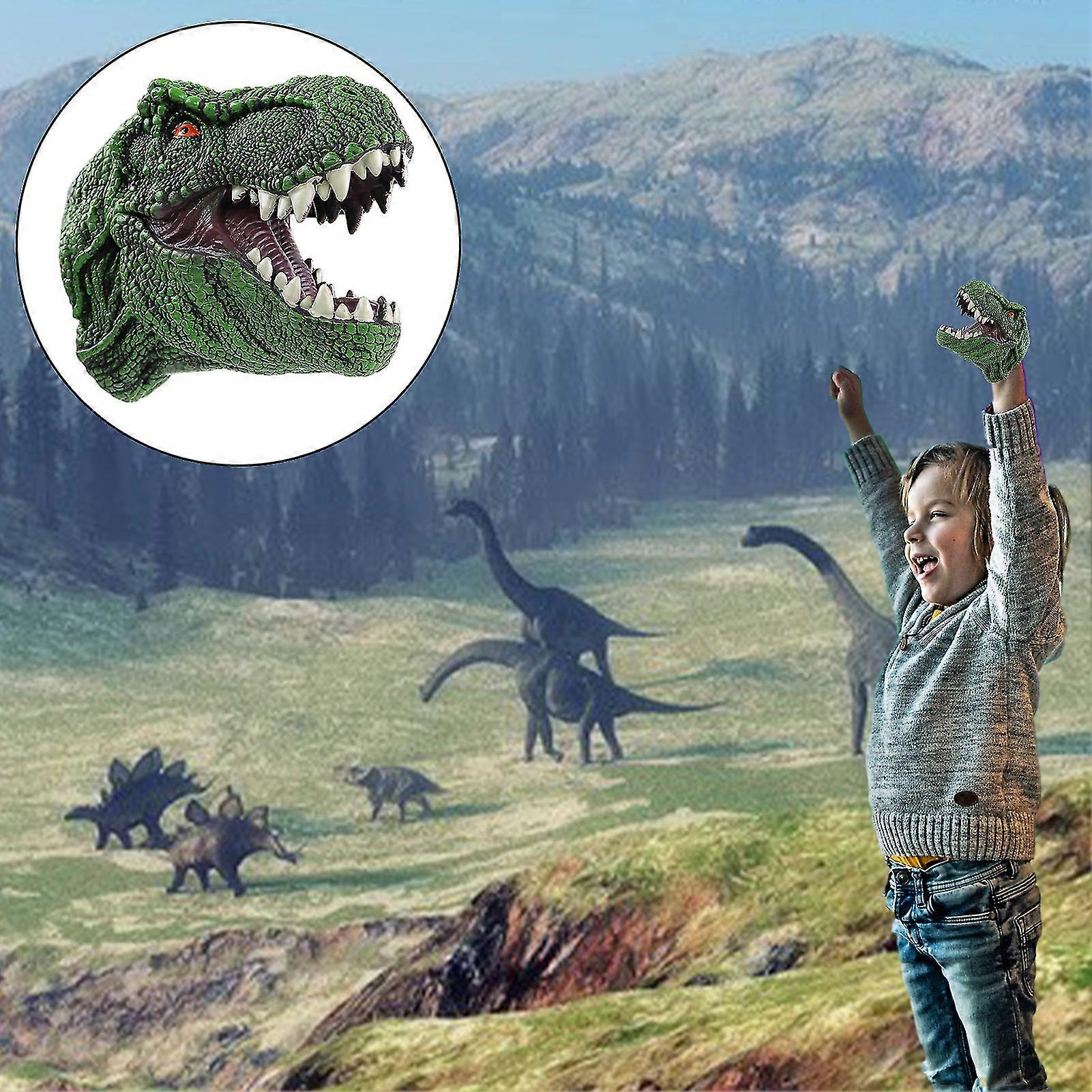 Dinosaur Puppet Realistic Dinosaur Head Hand Puppets Toy Flexible ...