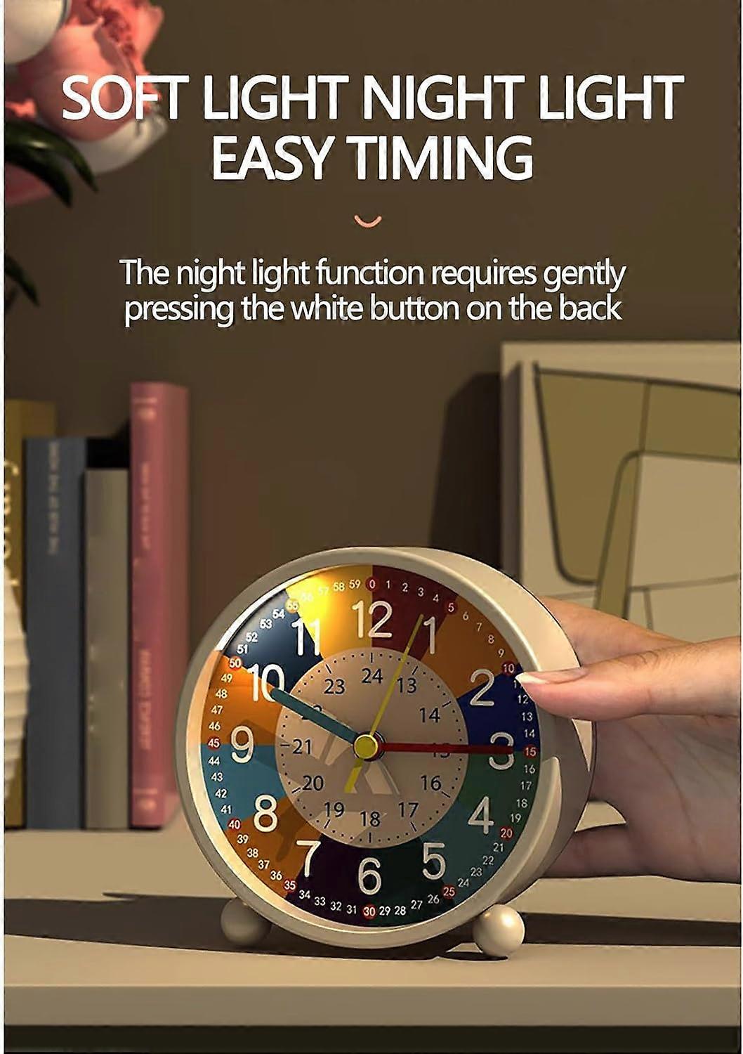 Children's Alarm Clock, Analogue Alarm Clock, No Ticking, Learning ...