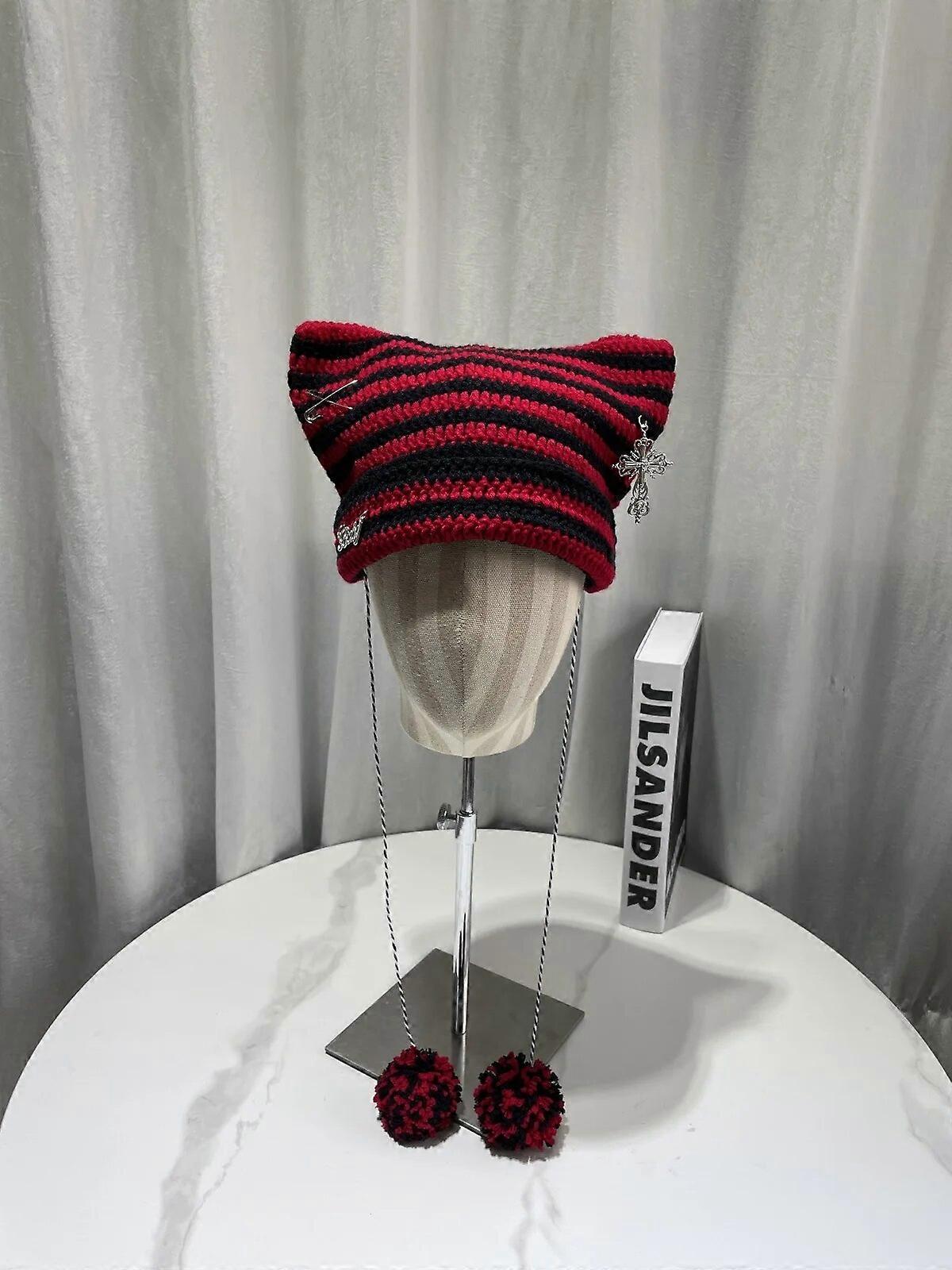 Okazaki Shinichi NANA Hat Topi Knitted Punk Hat Beanies Dingin Telinga ...