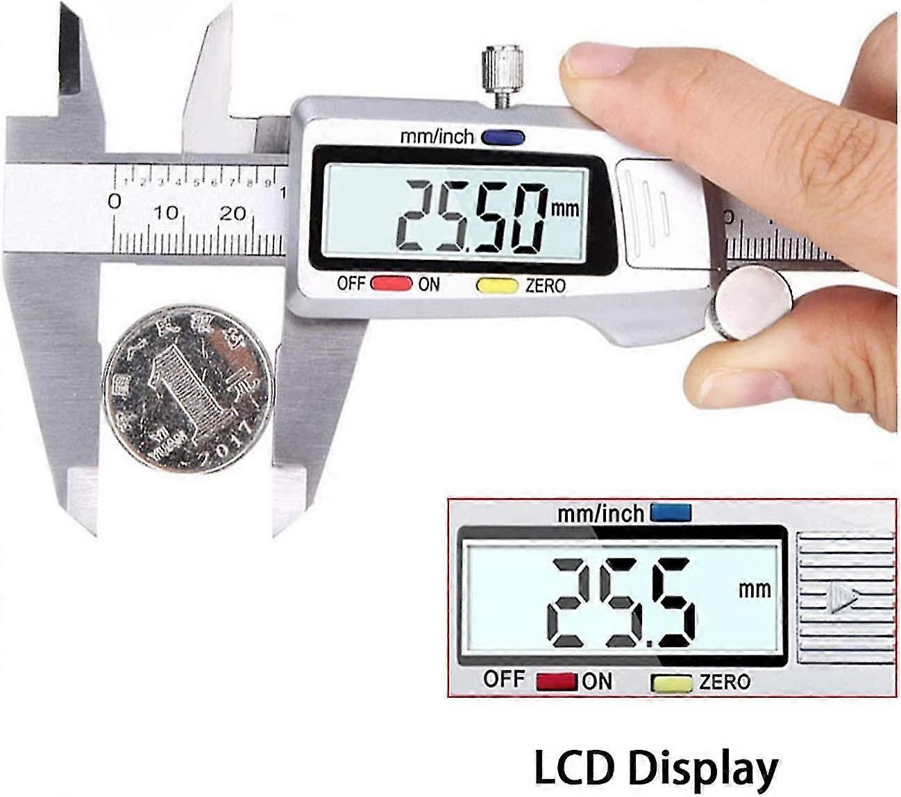 6-Inch 150mm Digital Calipers Stainless Steel Electronic Digital ...