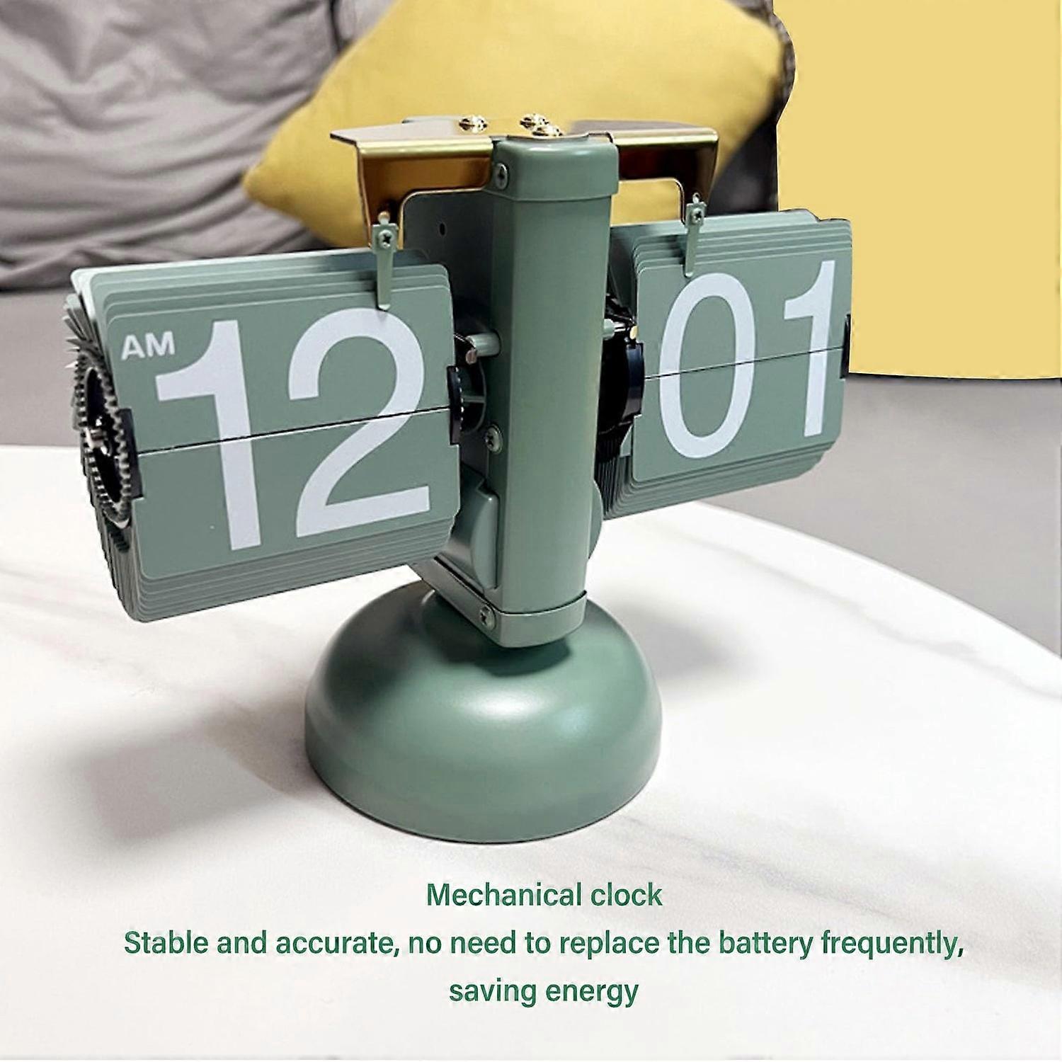 Retro Auto Flip Clock Living Room Desk Clock Balance Mechanical Flip ...