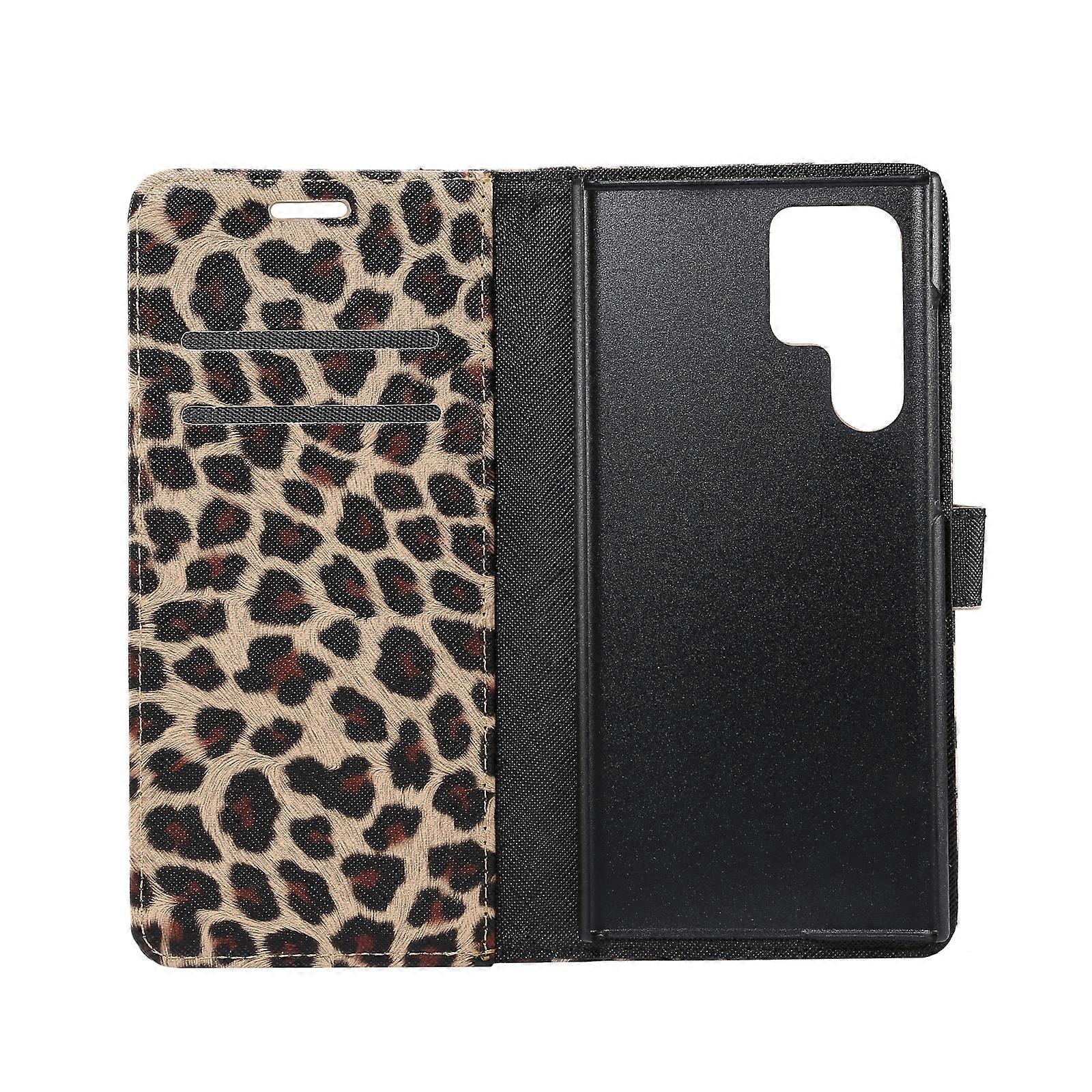 For Samsung Galaxy S22 Ultra 5G Leopard Pattern Flip Leather Phone Case ...