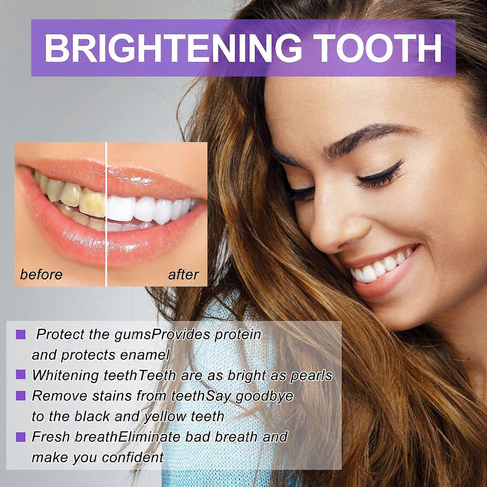 V34 Purple Toothpaste, Repair Teeth Mouth Clean Breath Fresh White ...
