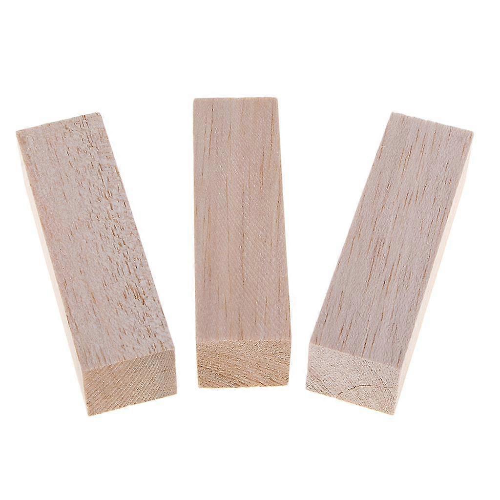 3/5 Pieces Natural Rectangle Wooden Stick Wooden Shape Block for ...
