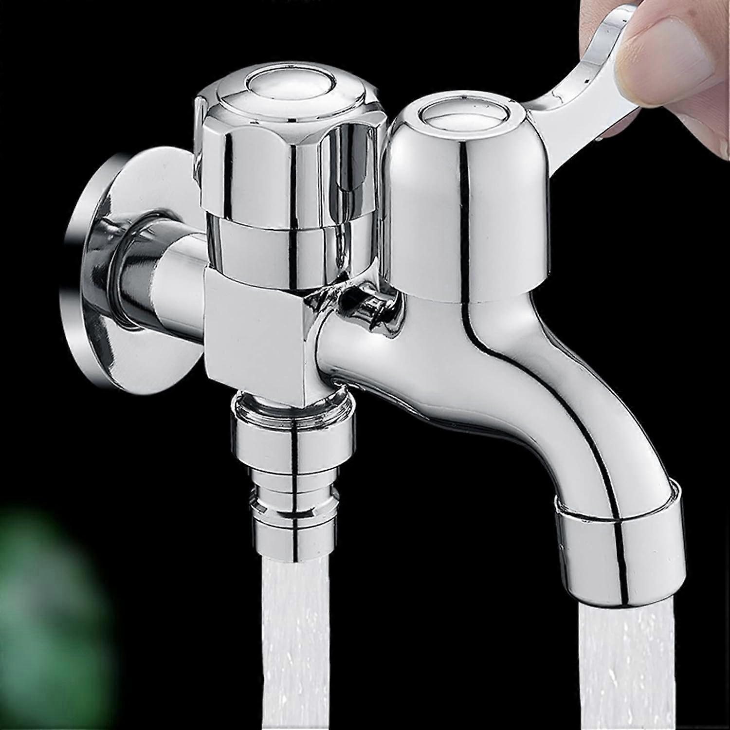 Double Outlet Faucet Brass Laundry Sink Faucet Double Faucet Bathroom ...