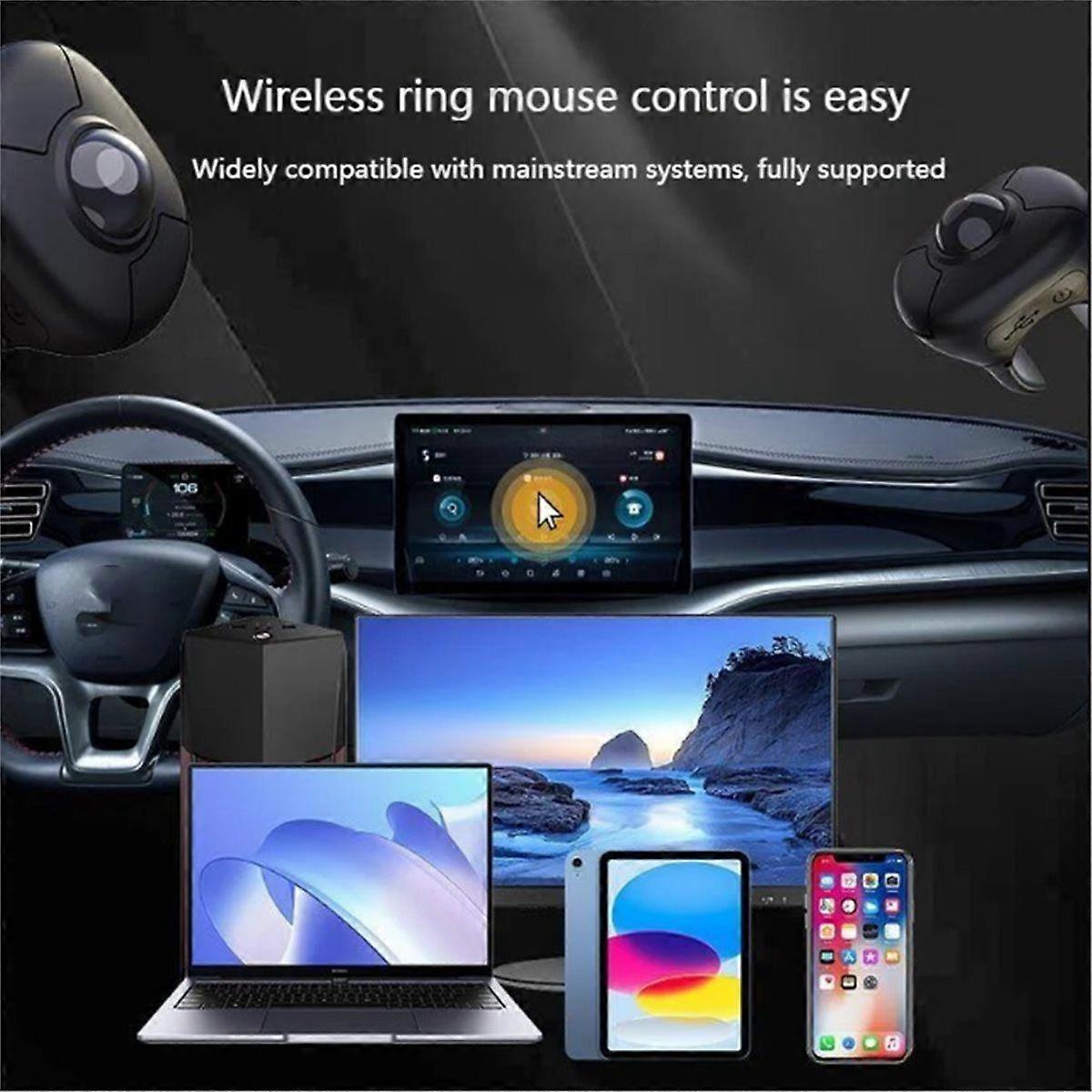 Trackball Finger Ring Mouse 2.4G+Bluetooth Wireless Remote Control Mice ...