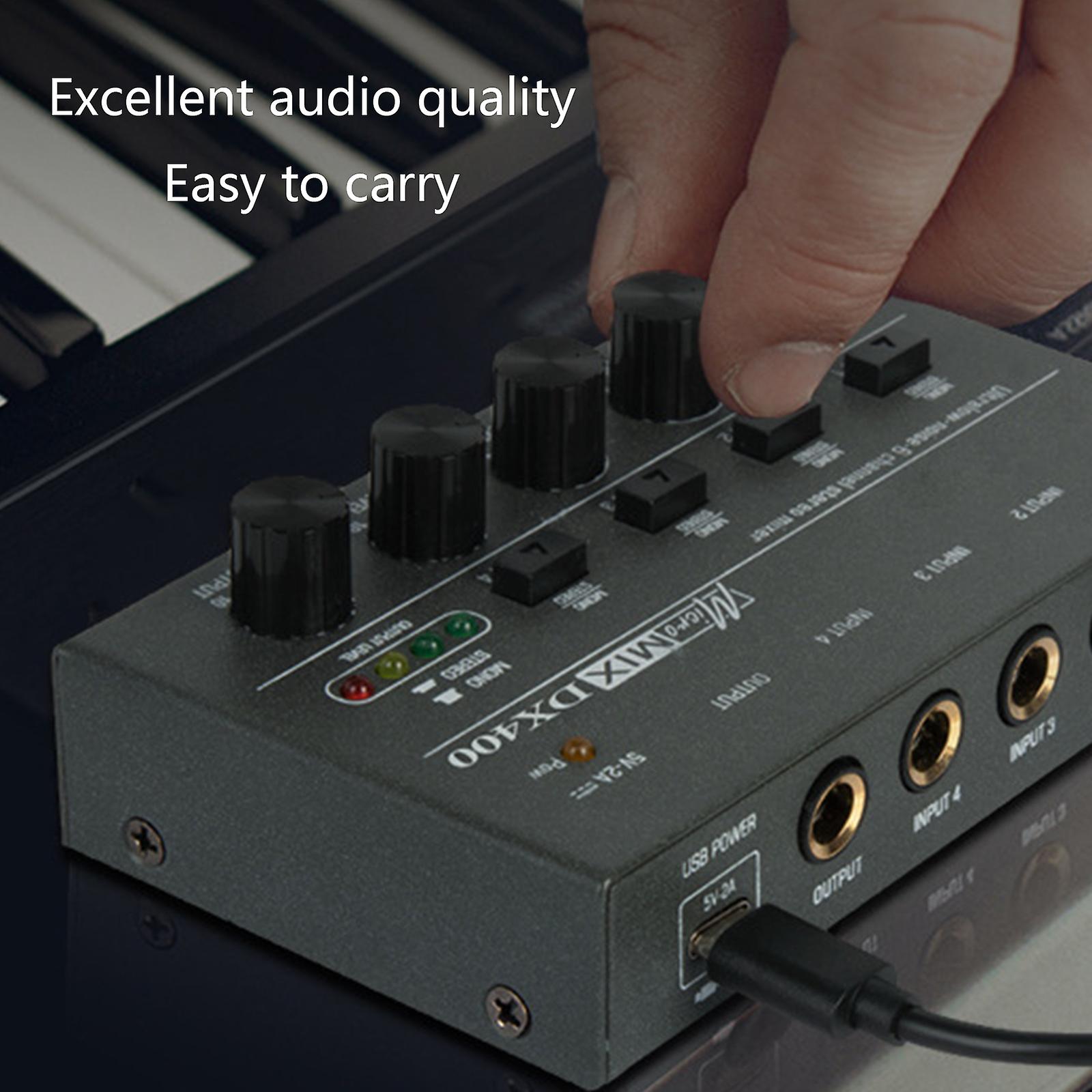 Dx400 Ultra Low-noise 4-channel Line Mixer Mini Mixer Audio Usb Powered ...