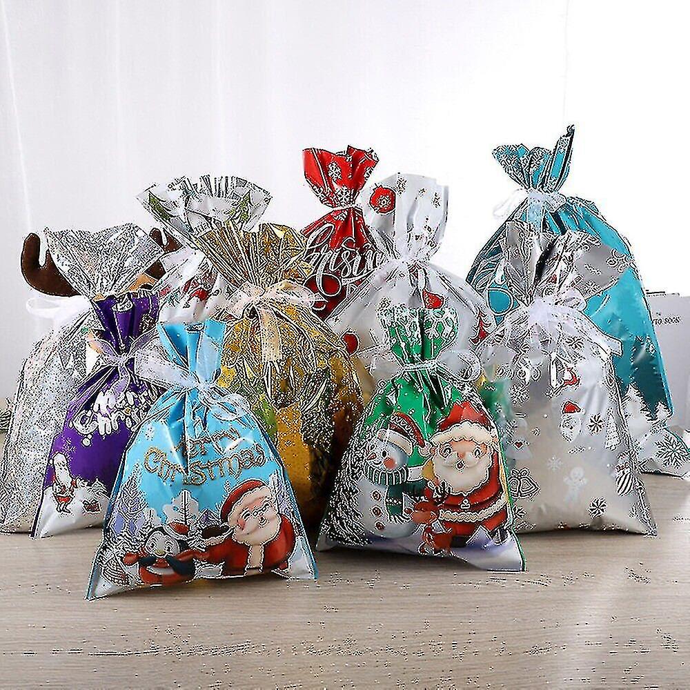 10x Christmas Sacks Reusable Large Xmas Gift Bags Drawstring Wrap ...