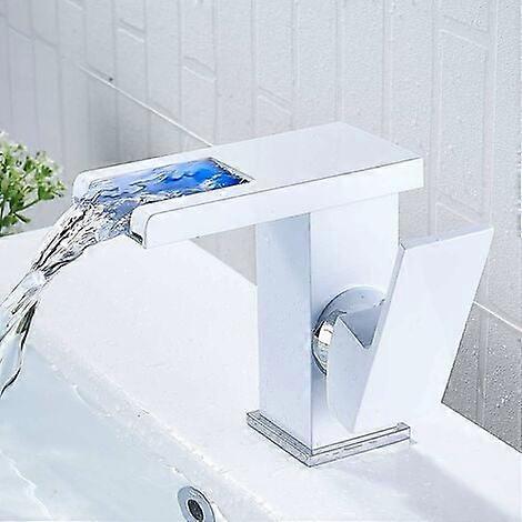 LED waterfall bathroom tap, white | Fruugo UK