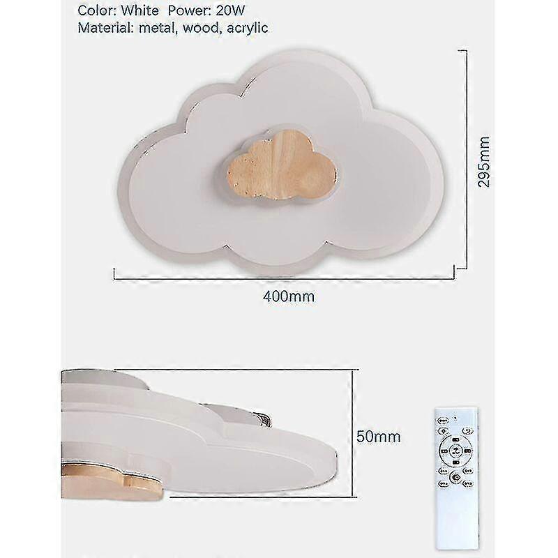 Led Ceiling Light, 40cm Cloud Led Ceiling Lamp, 20w With Dimmable Remote Control 3000k - 6000k ...