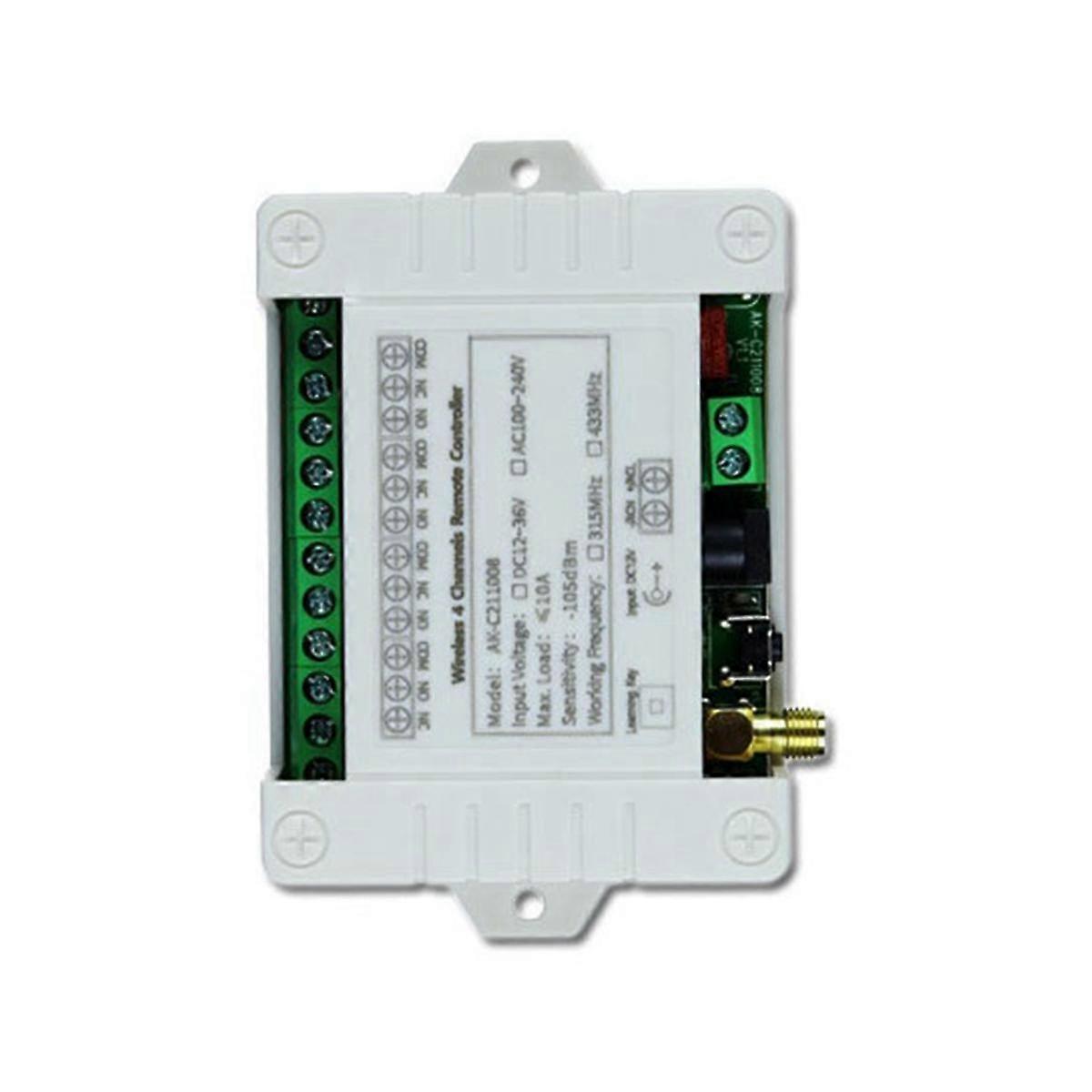 AC100-240V Wireless 4CH Remote Controller LED Light Switch Relay Output ...