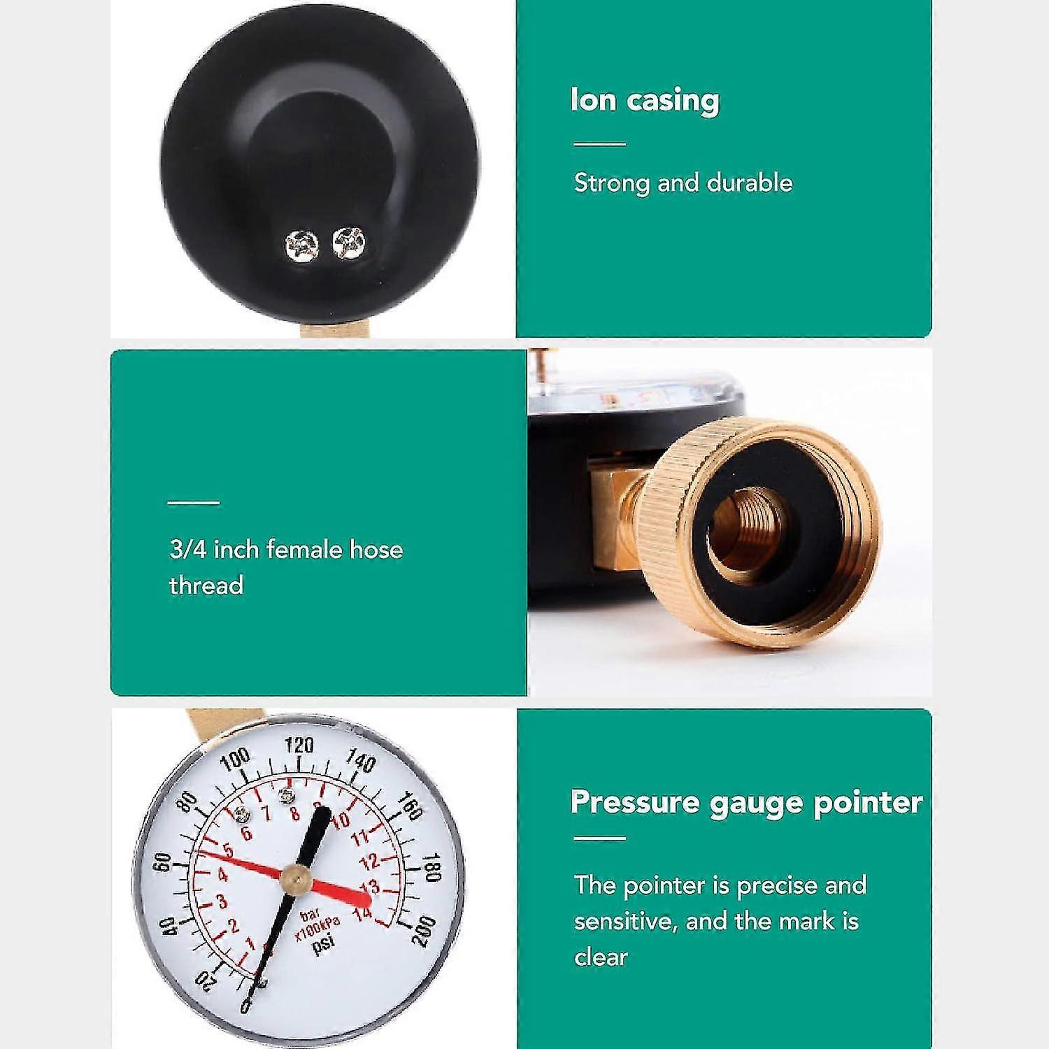 Manometer mit doppelter Skala, (0-200 psi / 0-14 bar) Universal ...